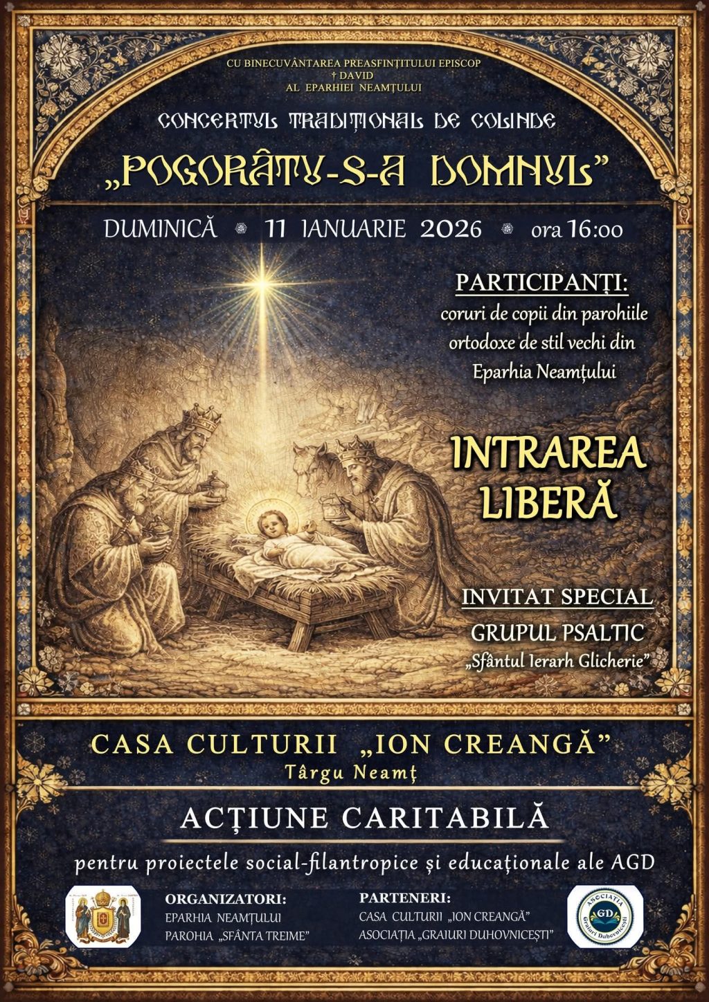 Concertul Tradițional de Colinde „Pogorâtu-s-a Domnul”spectacol colinde ...